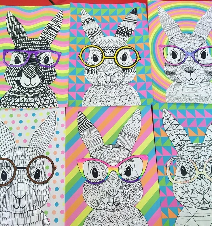Funky Easter Bunny Craft Template Lehrmittel Kunst